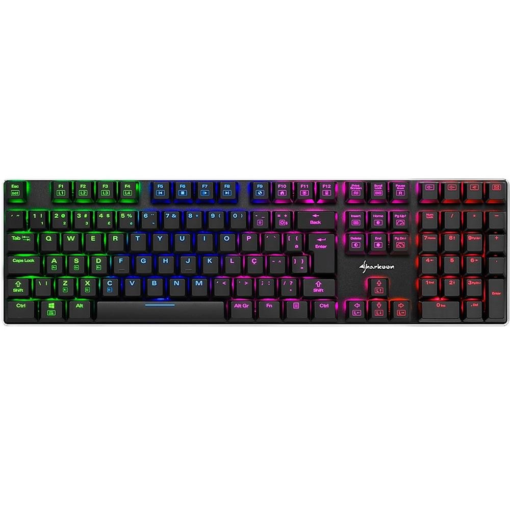 Teclado Mecânico Gamer Sharkoon PureWriter RGB, Switch Kailh Blue ...