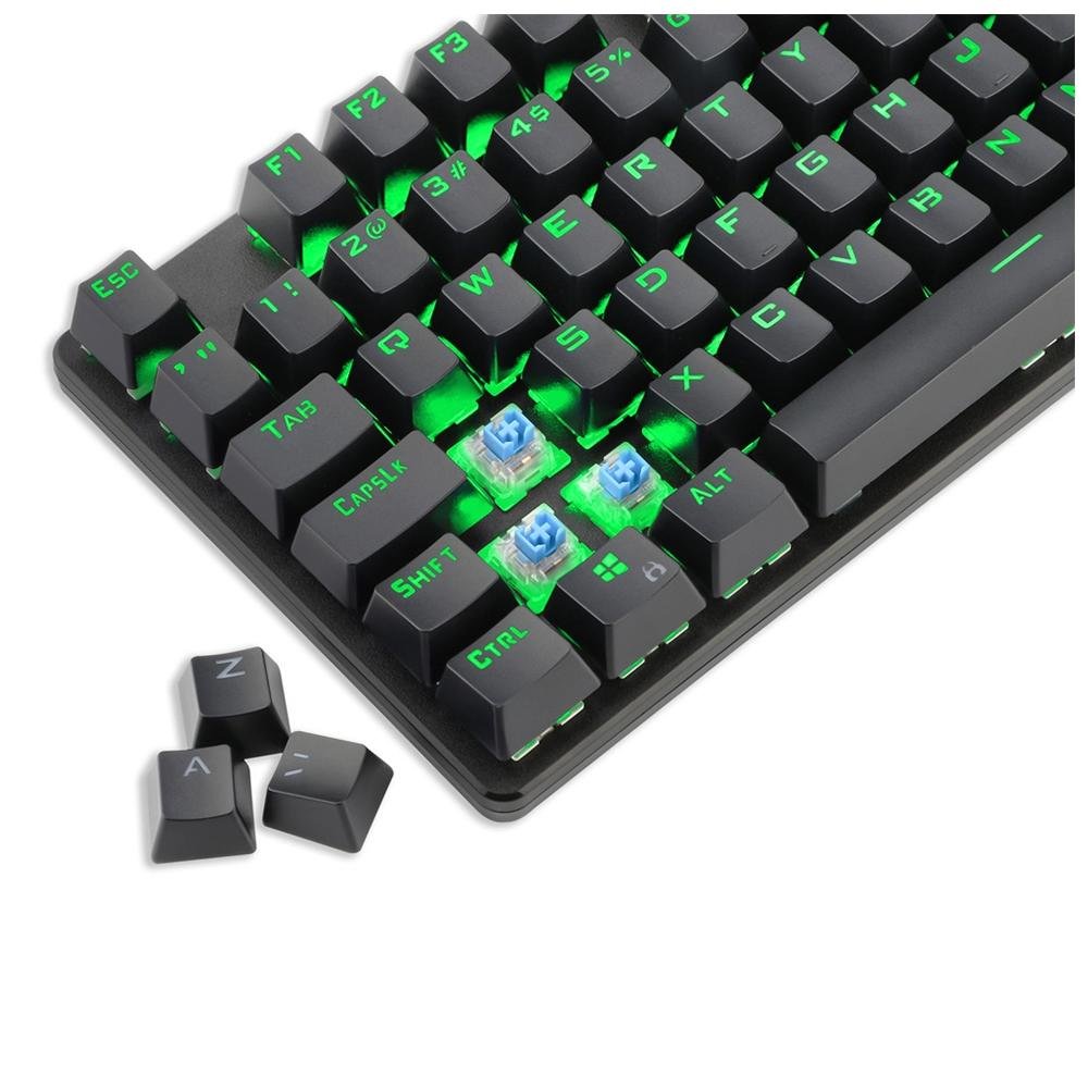 Teclado Mecânico Gamer T-Dagger Bora, LED Verde, Switch Blue, Anti ...