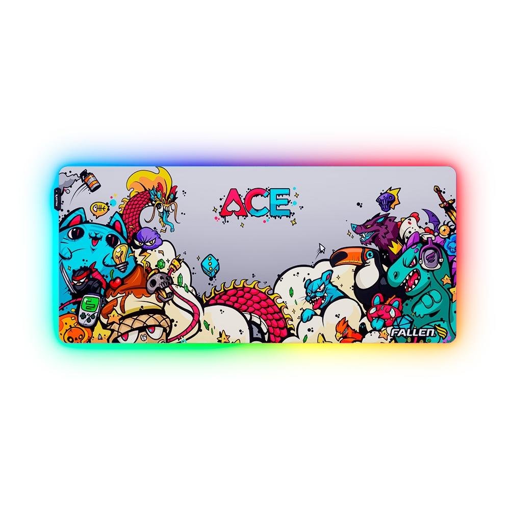 Mousepad Gamer Fallen Ace, RGB, 900x400mm