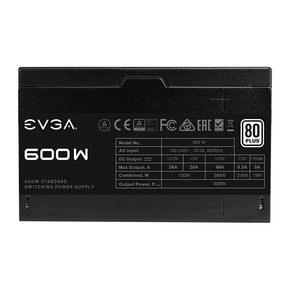 Fonte EVGA 600 W1, 600W, 80+ | KaBuM!