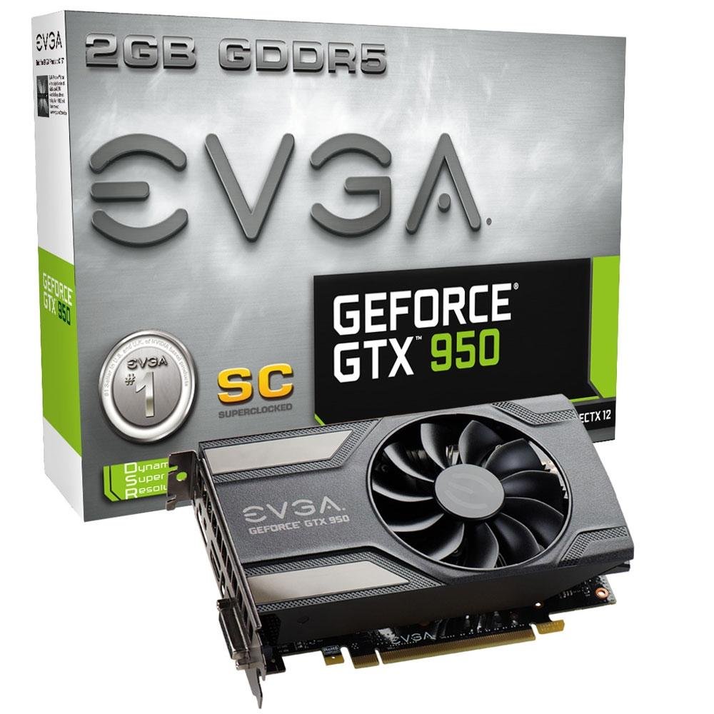 Placa de Vídeo VGA NVIDIA EVGA GTX 950 LP 2GB SC DDR5 02G-P4-0956-KR