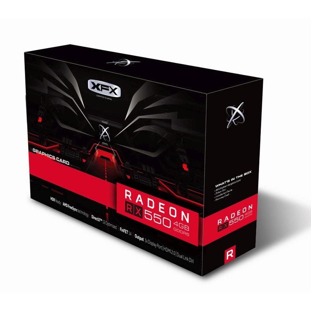 Placa de Vídeo XFX AMD Radeon RX 550 4GB Core, GDDR5 - RX-550P4SFG5