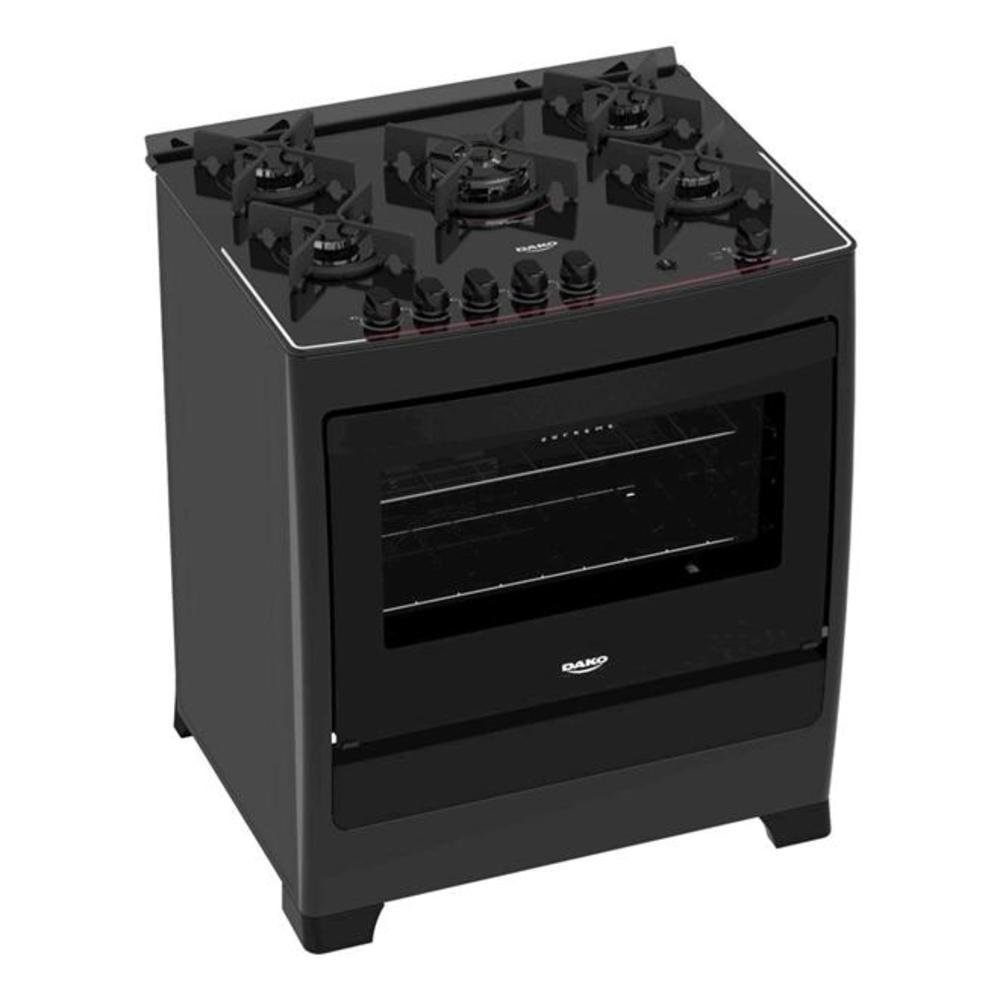 Fogo Dako Supreme Glass 5 Bocas Bivolt Preto