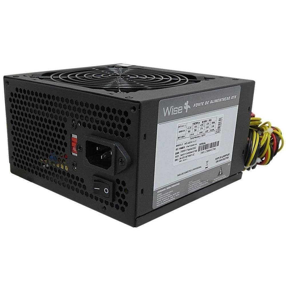 Fonte 500w Wisecase Ws500w1x12 KaBuM