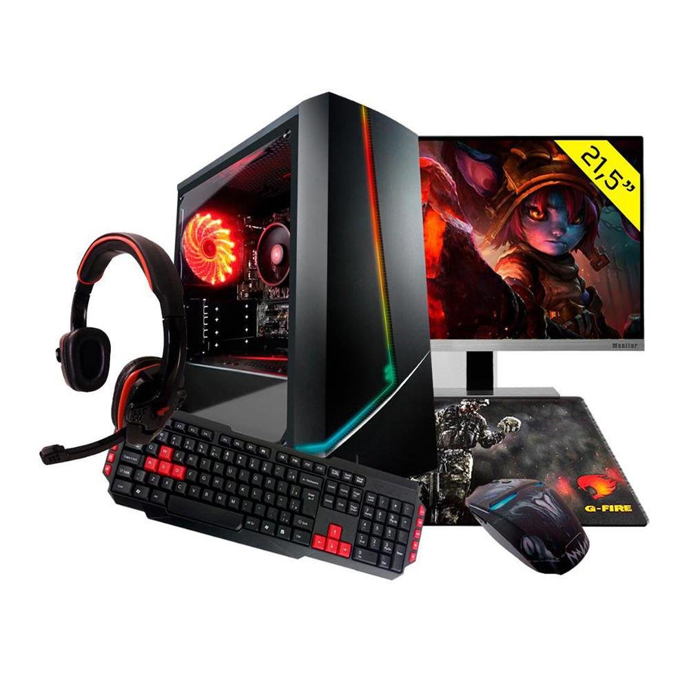PC Gamer G-fire RAM 8GB SSD 240GB Monitor 21'' | KaBuM!