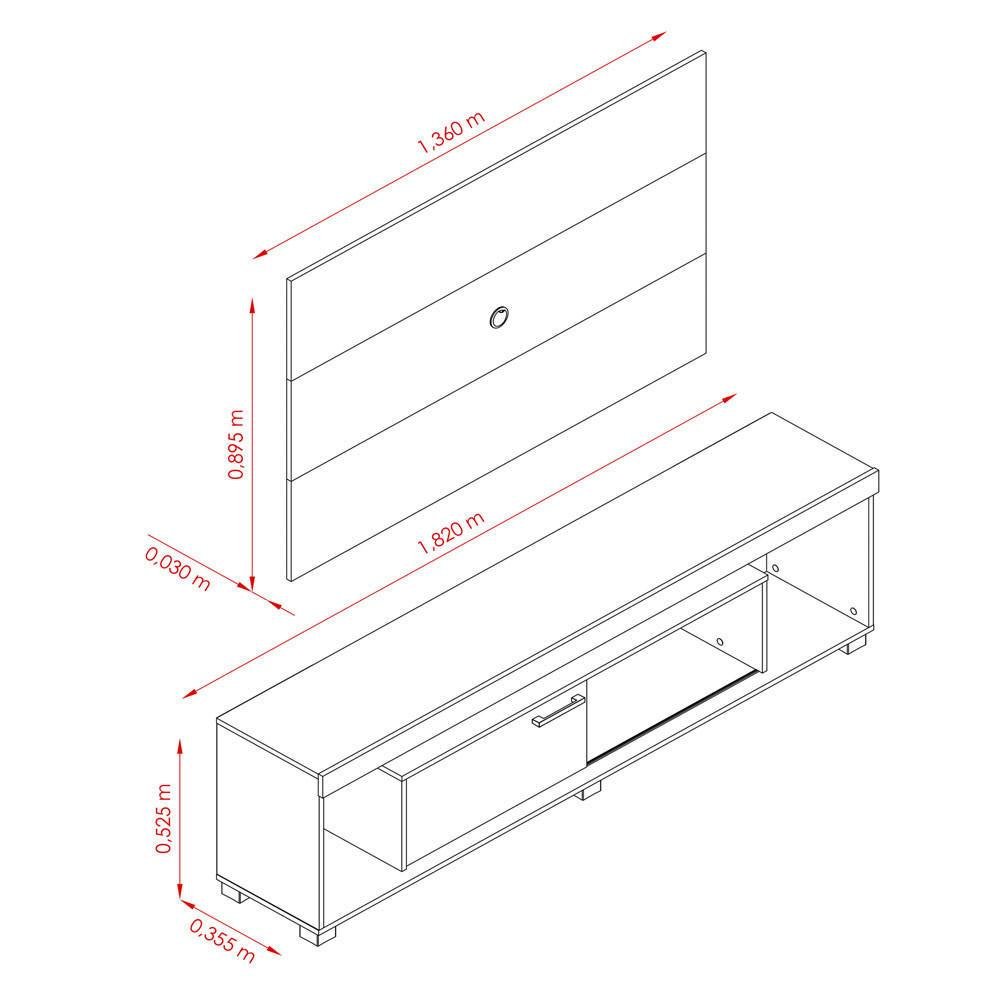 Rack Com Painel Tomaz Para Tv Até 65 Polegadas