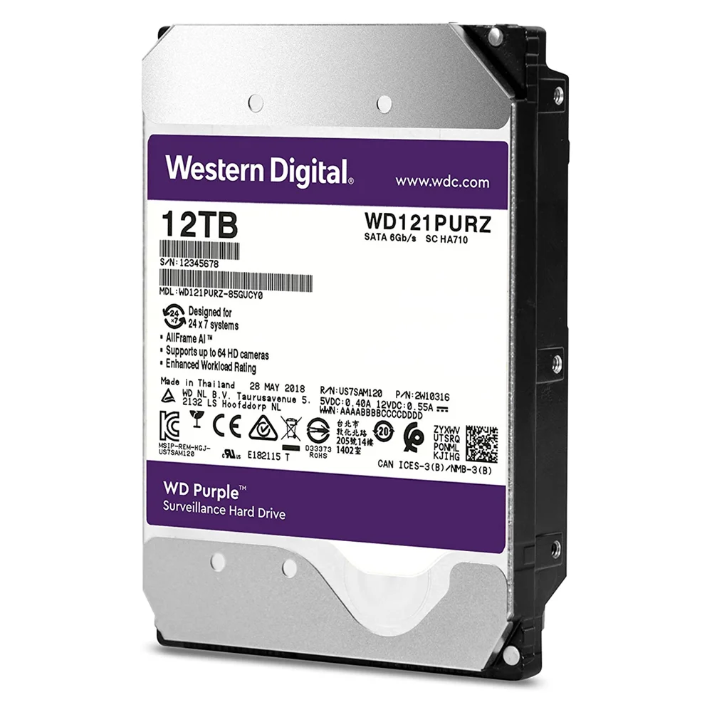 HD Interno 12TB Sata III WD121PURZ CFTV 256MB