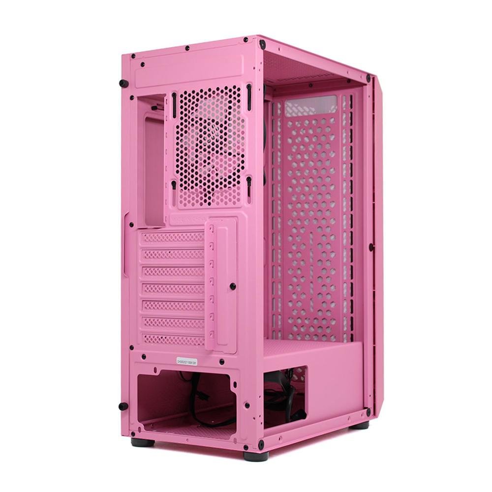 Gabinete Gamer Oex Haven Gh300 Rgb 120mm Rosa