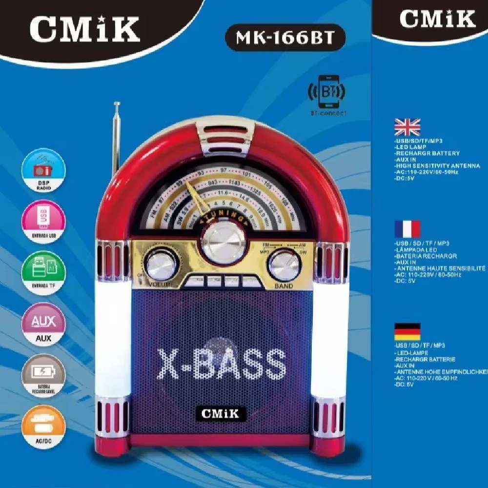 Mini Jukebox Radio Retro Estilo Bivolt KaBuM