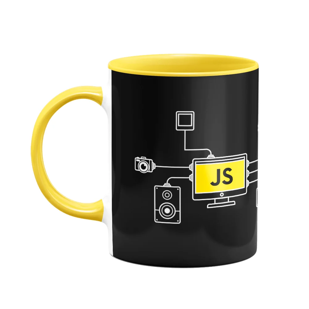 Caneca Dev Javascript 325ml Dark BYellow KaBuM