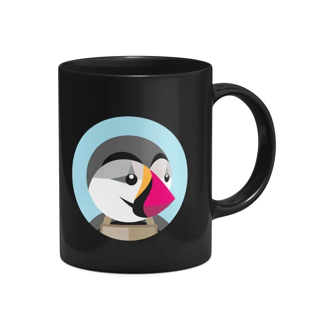 Caneca Dev Prestashop Cerâmica 325ml Preta KaBuM