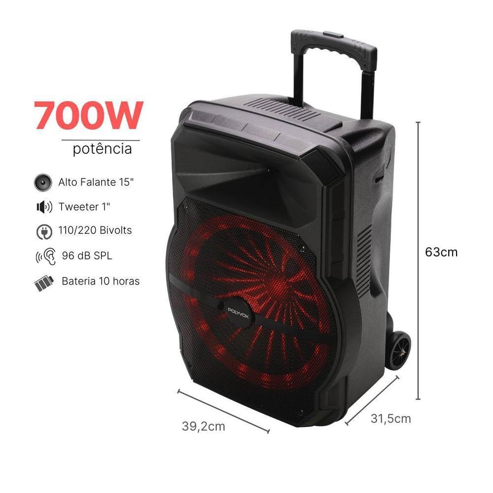 Caixa de Som Xc715t Polyvox Pedestal KaBuM