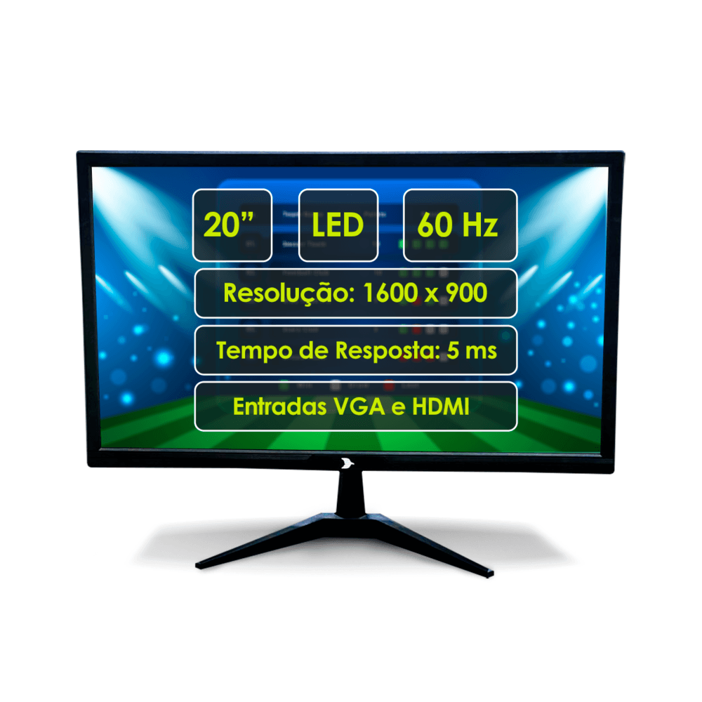 Monitor 20 LED Widescreen HDMI VGA 60Hz KaBuM