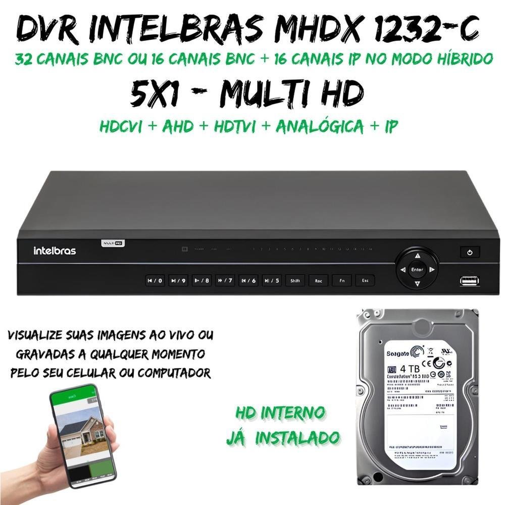 Kit Intelbras Dvr Mhdx 1232c HD 4TB KaBuM